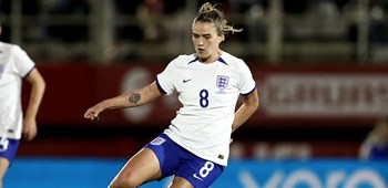Clinton scores first-ever goal for England on her debut